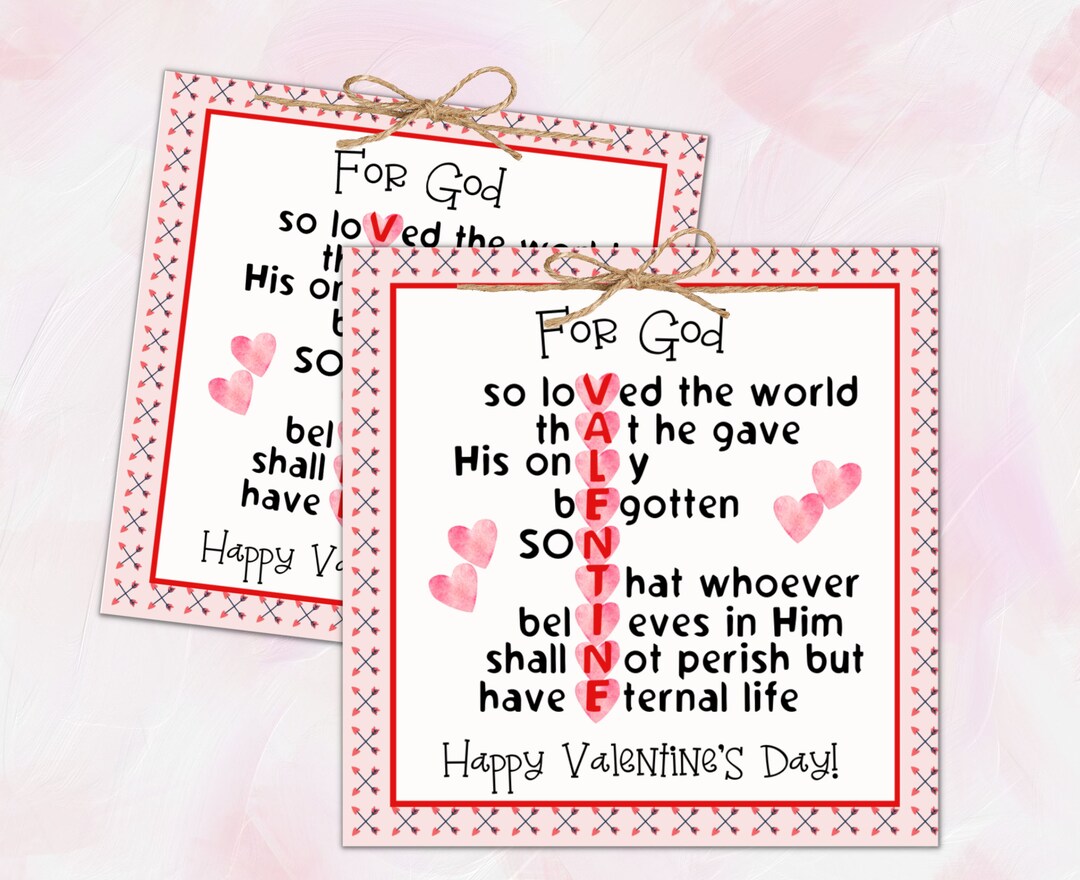 Christian Valentines Gift Tags | Bible Scripture Cards | John 3:16 ...