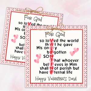 Christian Valentines Gift Tags | Bible Scripture Cards | John 3:16 ...