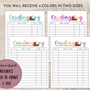 Reading Log for Kids | Reading Log Printable | Book Tracker for Kids ...