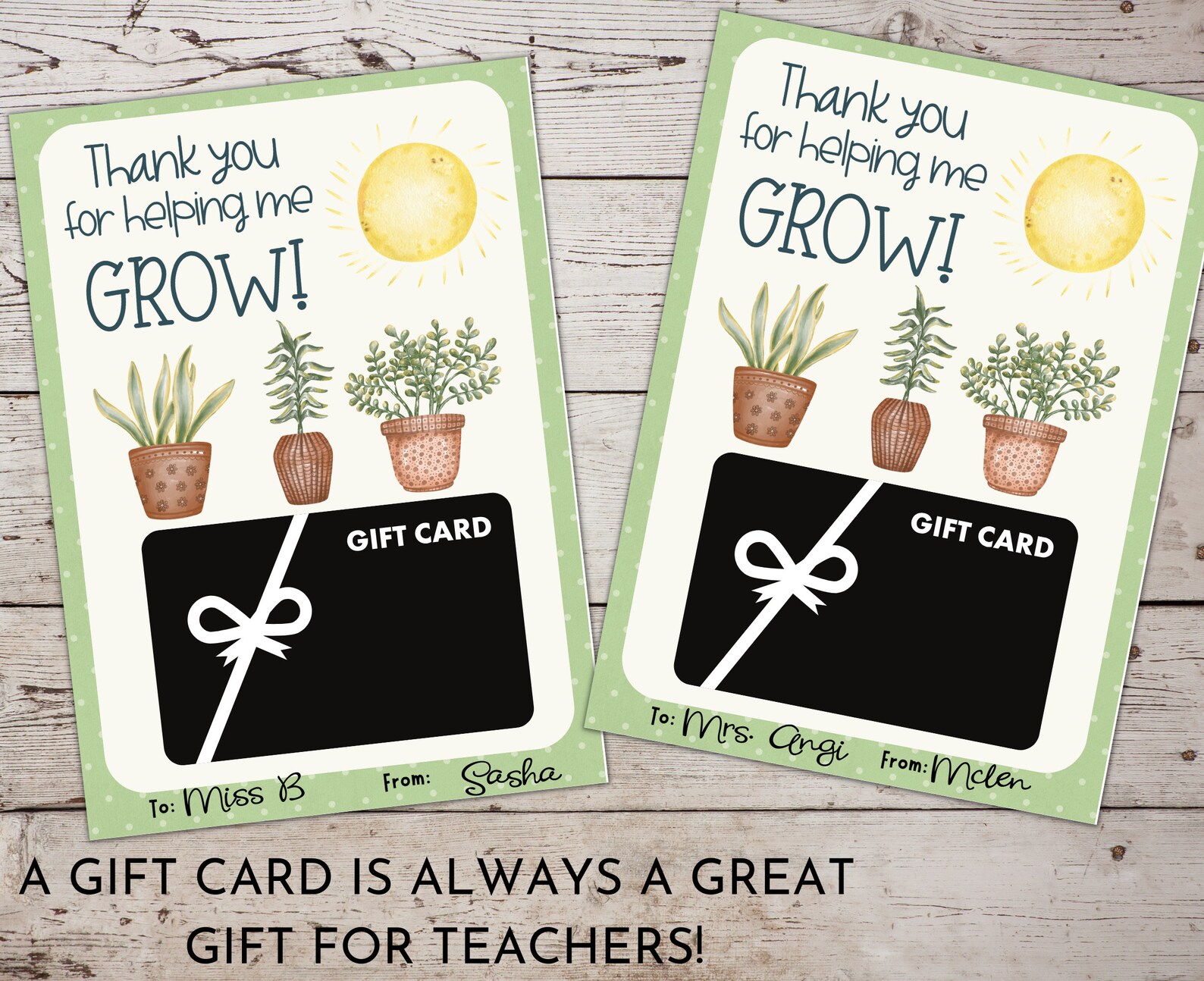 Teachers Gift Card Holder Printable Teacher Appreciation Week Teachers ...