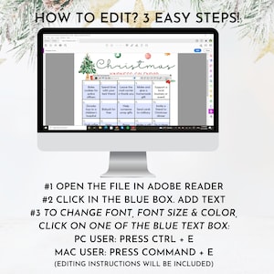 Christmas Acts of Kindness Calendar | Editable Christmas Holiday ...