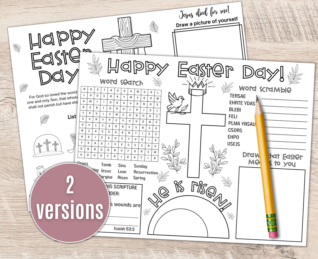 Christian Easter Placemat Activities | Easter Placemat Activity Sheet ...