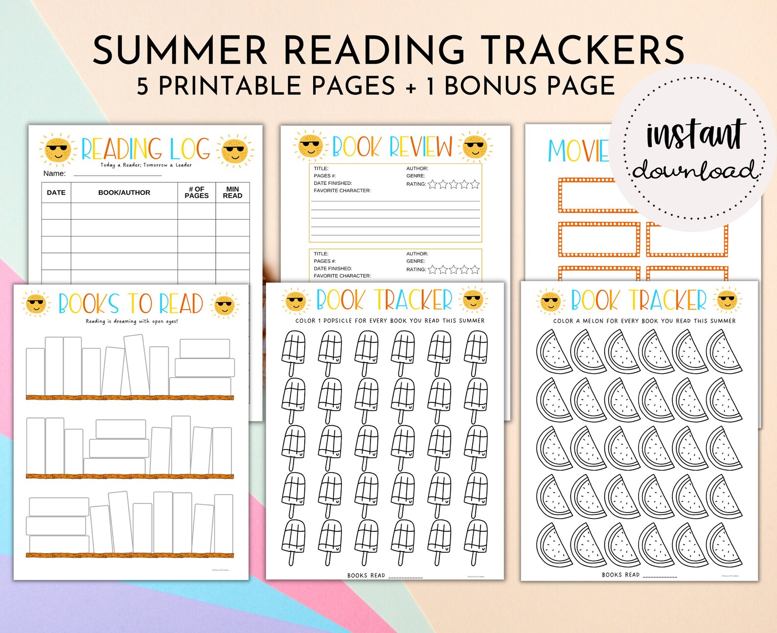 Summer Reading Tracker for Kids Summer Reading Challenge - Etsy