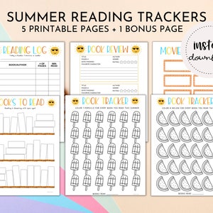 Summer Reading Tracker for Kids Summer Reading Challenge - Etsy