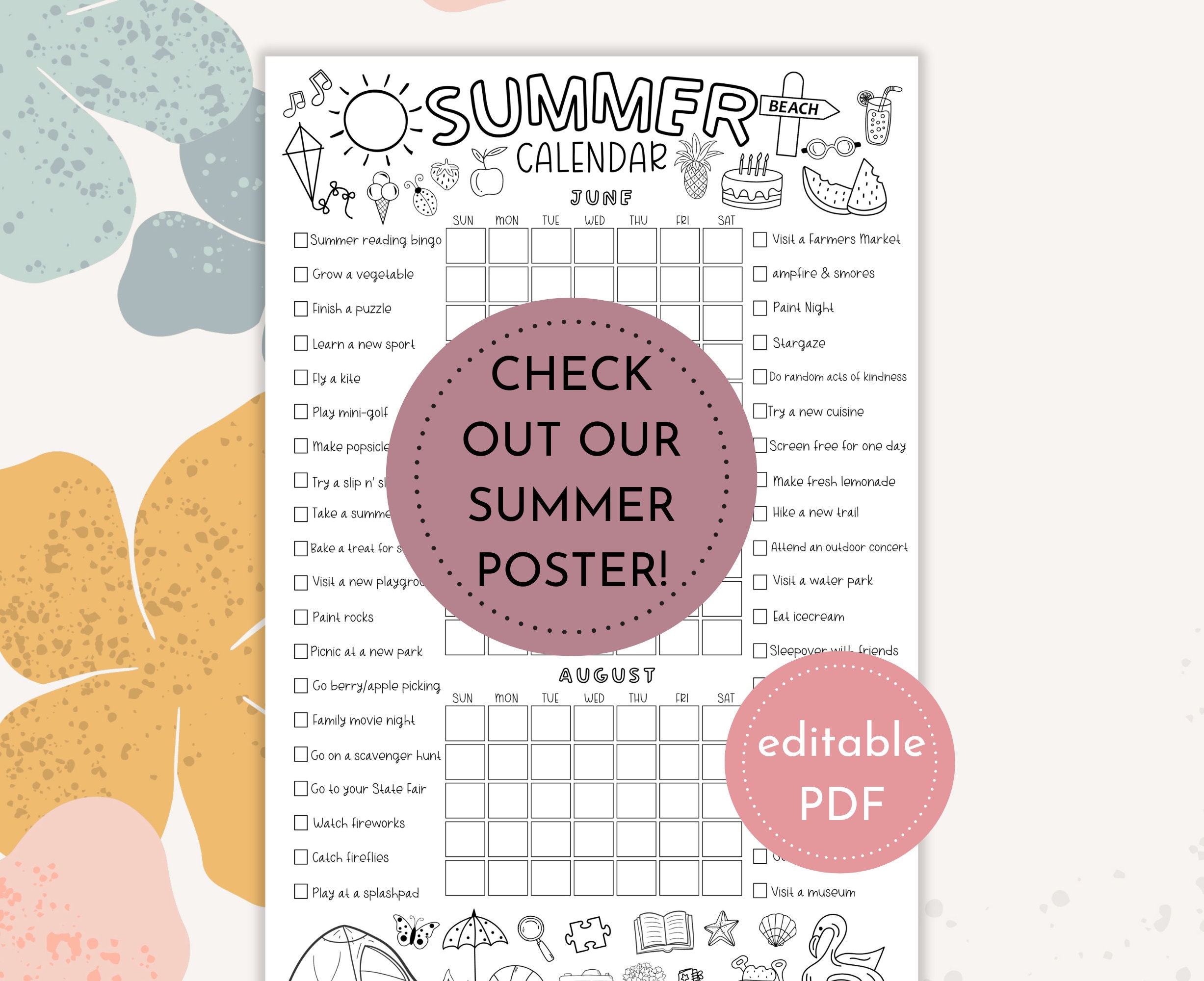 Summer Schedule Theme Activities, Summer Planner for Kids, Weekly ...