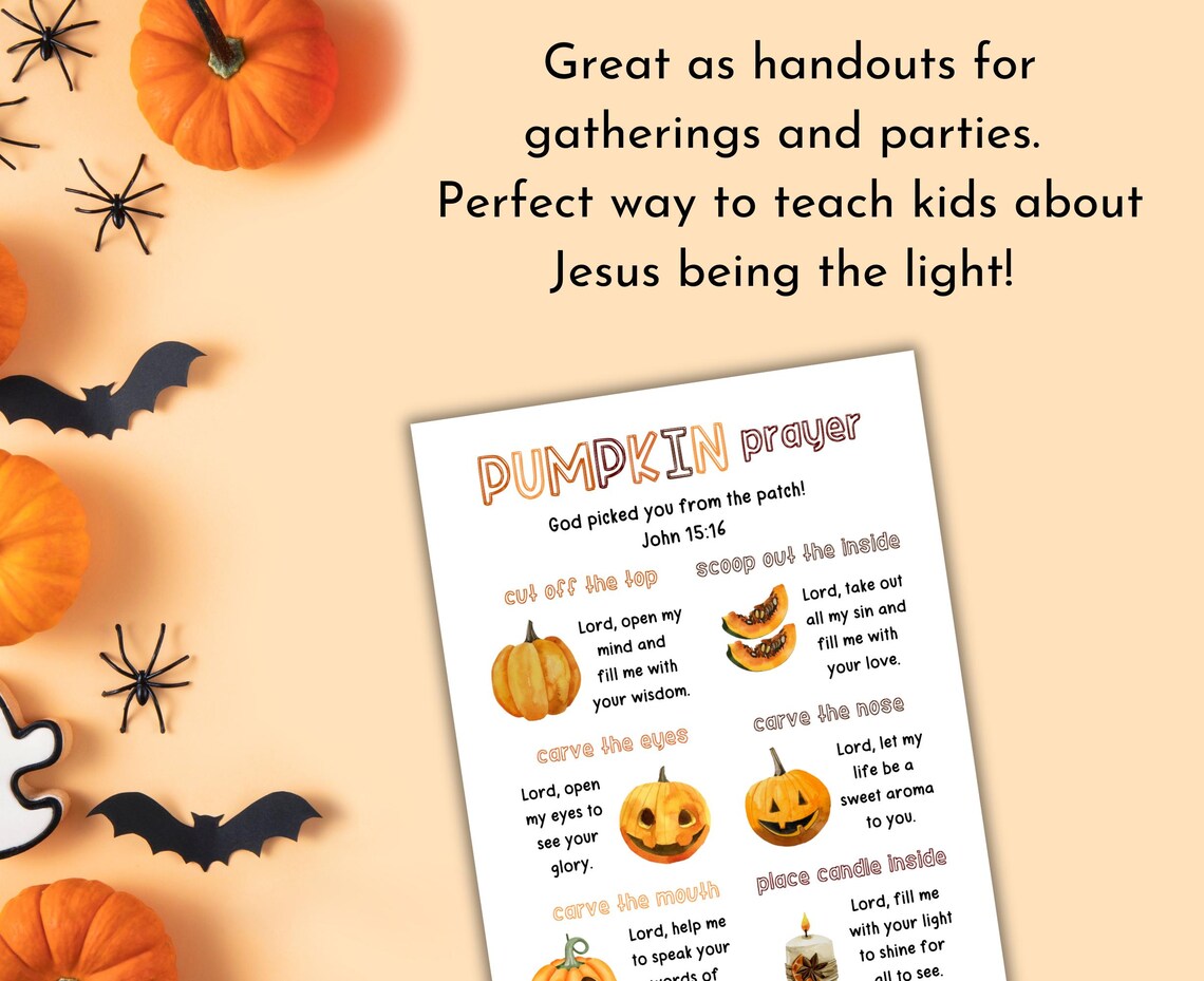 Pumpkin Prayer Christian Halloween Printable | Pumpkin Prayer Activity ...