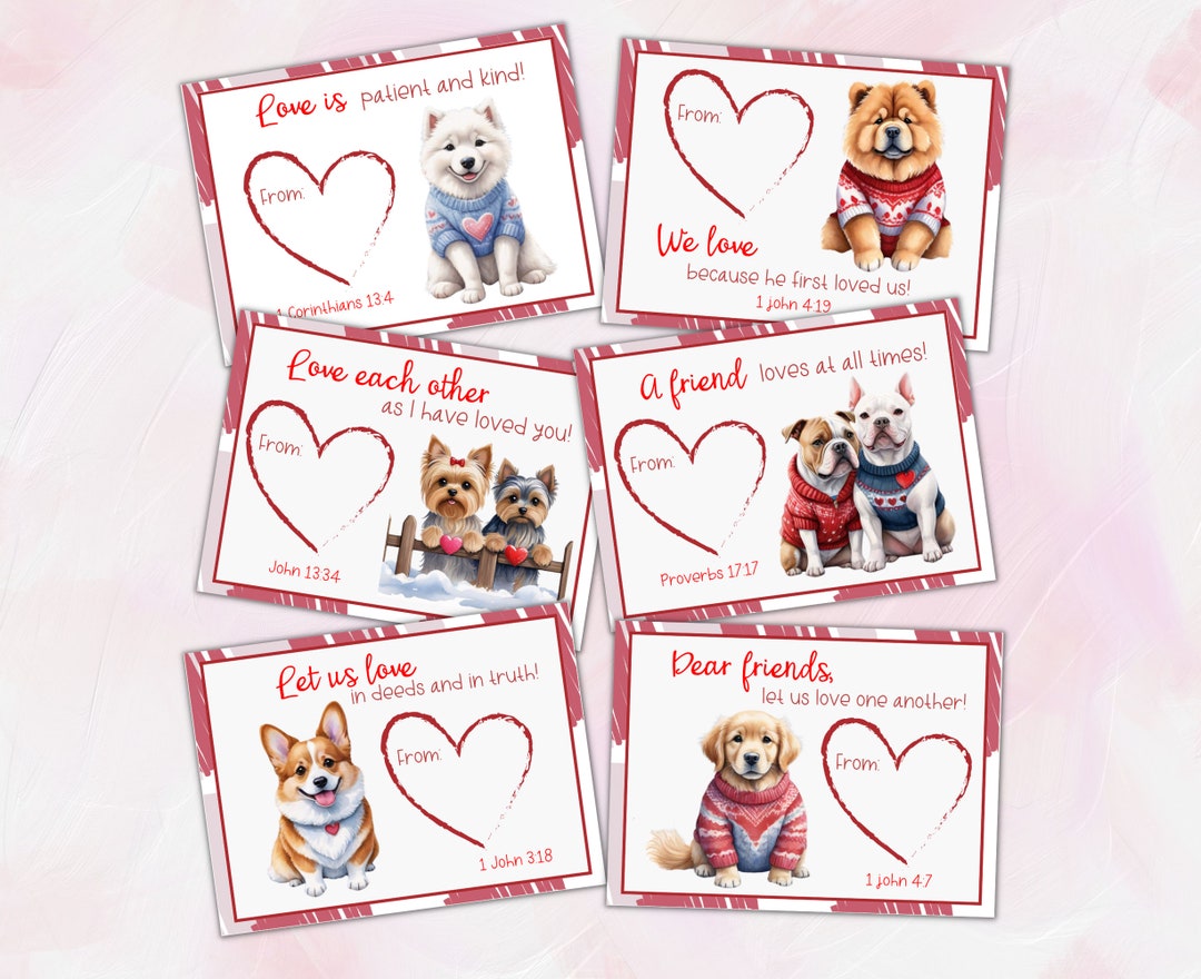 Editable Dogs Bible Valentines Cards, Love Scriptures, Love Bible ...