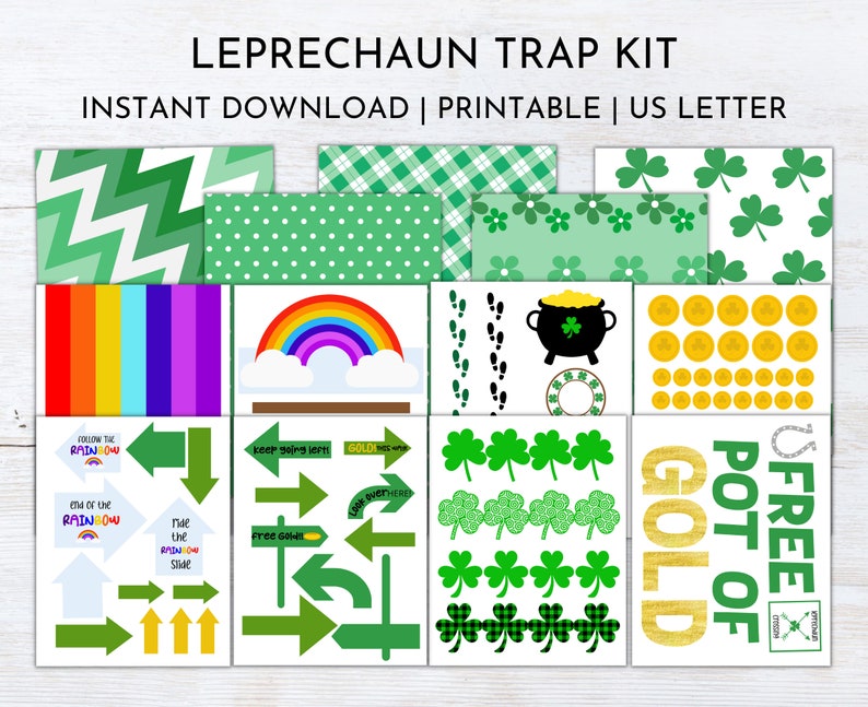 Leprechaun Trap Kit Printable, DIY Leprechaun Trap, St. Patricks Day ...