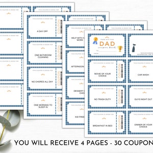 Dad Coupon Book | Father's Day Coupon Book | Printable Coupons for Dad ...