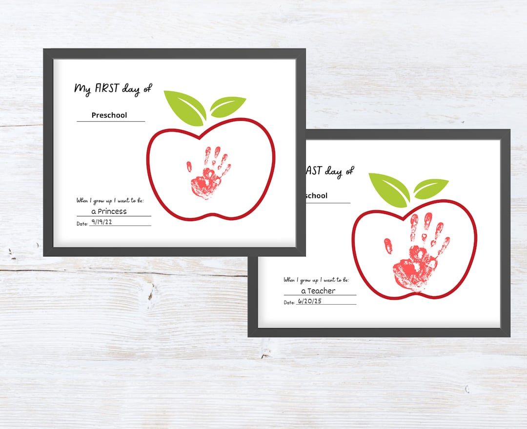 First Day of School Apple Handprint Craft | Back to School Handprint ...