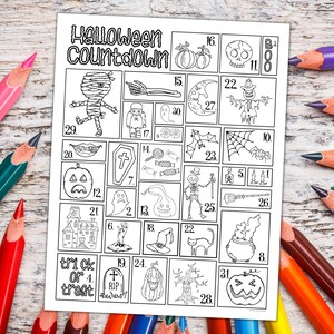 Halloween Countdown Printable | Halloween Advent Calendar | Countdown ...