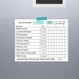 Editable Screen Time Checklist | How to Earn Screen Time Chart | Daily ...