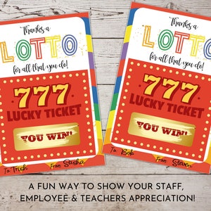 LOTTO Gift Card Holder | LOTTO Ticket Employee Appreciation | Lottery ...