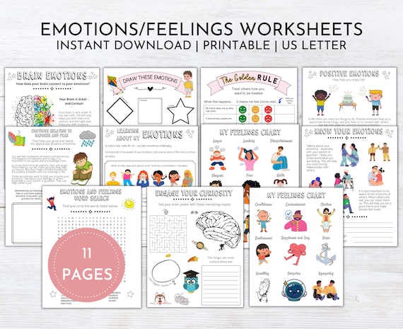Feelings Worksheets For Kindergarten Kids Emotions Stock Illustrations