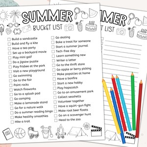 Summer Bucket List Printable | Summer Bucket List for Kids | Summer ...