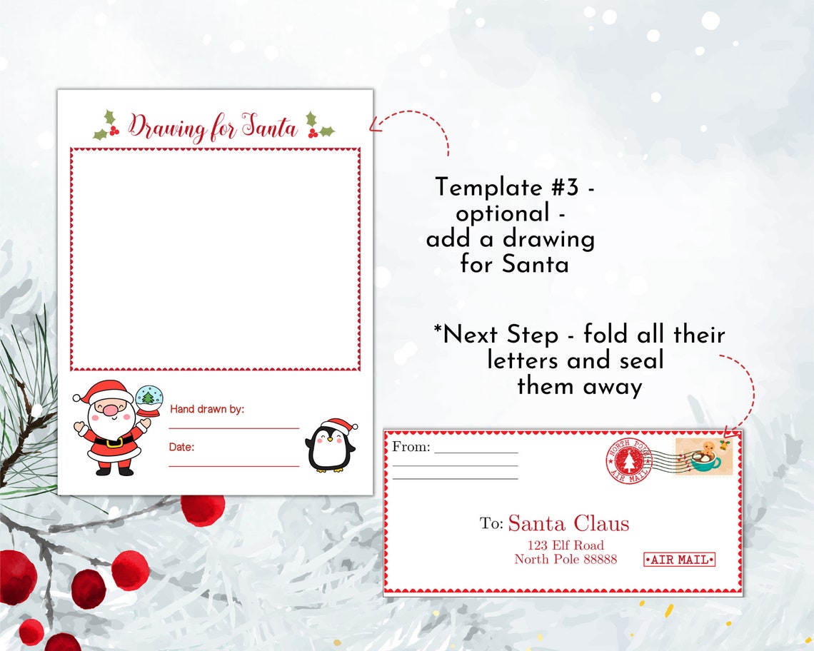 Letter to Santa Kit Printable | Letter to Santa Template With Envelope ...