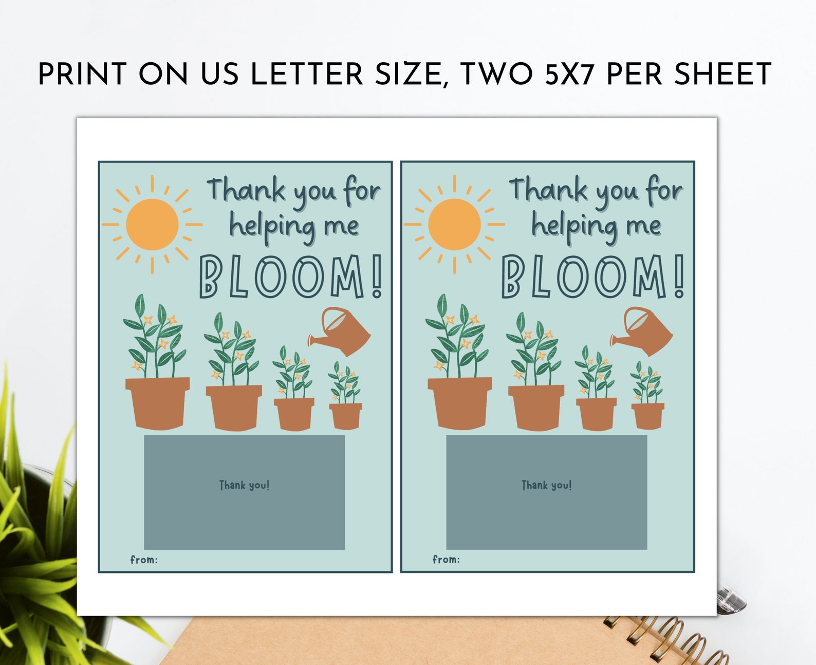 Thank You for Helping Me Bloom Teacher Appreciation Gift Card - Etsy