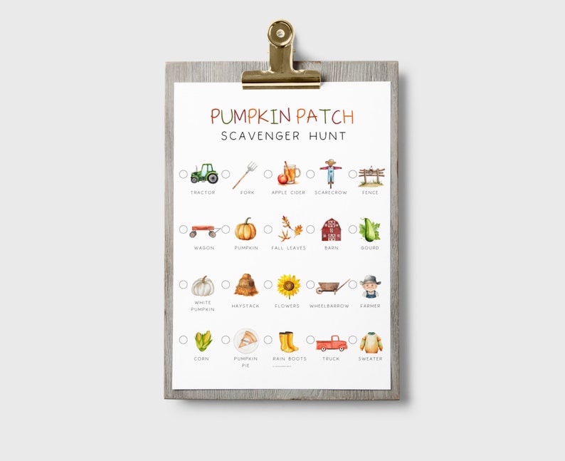 Pumpkin Patch Scavenger Hunt | Fall Scavenger Hunt | Daycare Preschool ...