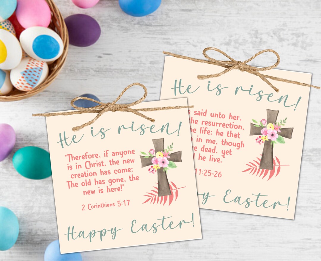 He is Risen Gift Tag | Religious Easter Gift Tag | Christian Easter ...