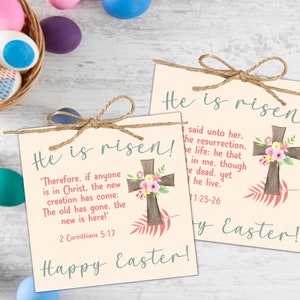 He is Risen Gift Tag | Religious Easter Gift Tag | Christian Easter ...