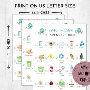 Earth Day Scavenger Hunt Printable | Earth Day Kids Activity Sheet ...