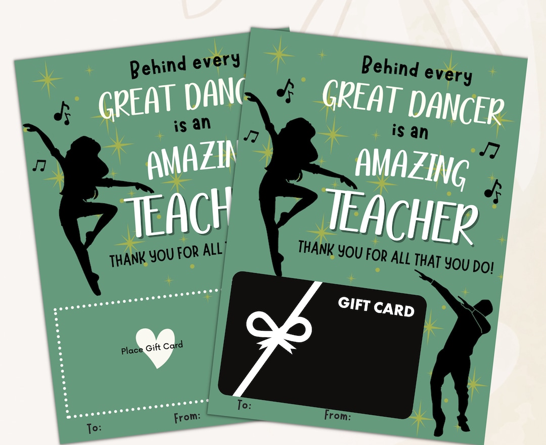 Dance Teacher Appreciation Gift Card Holder | Dance Teacher Gift ...