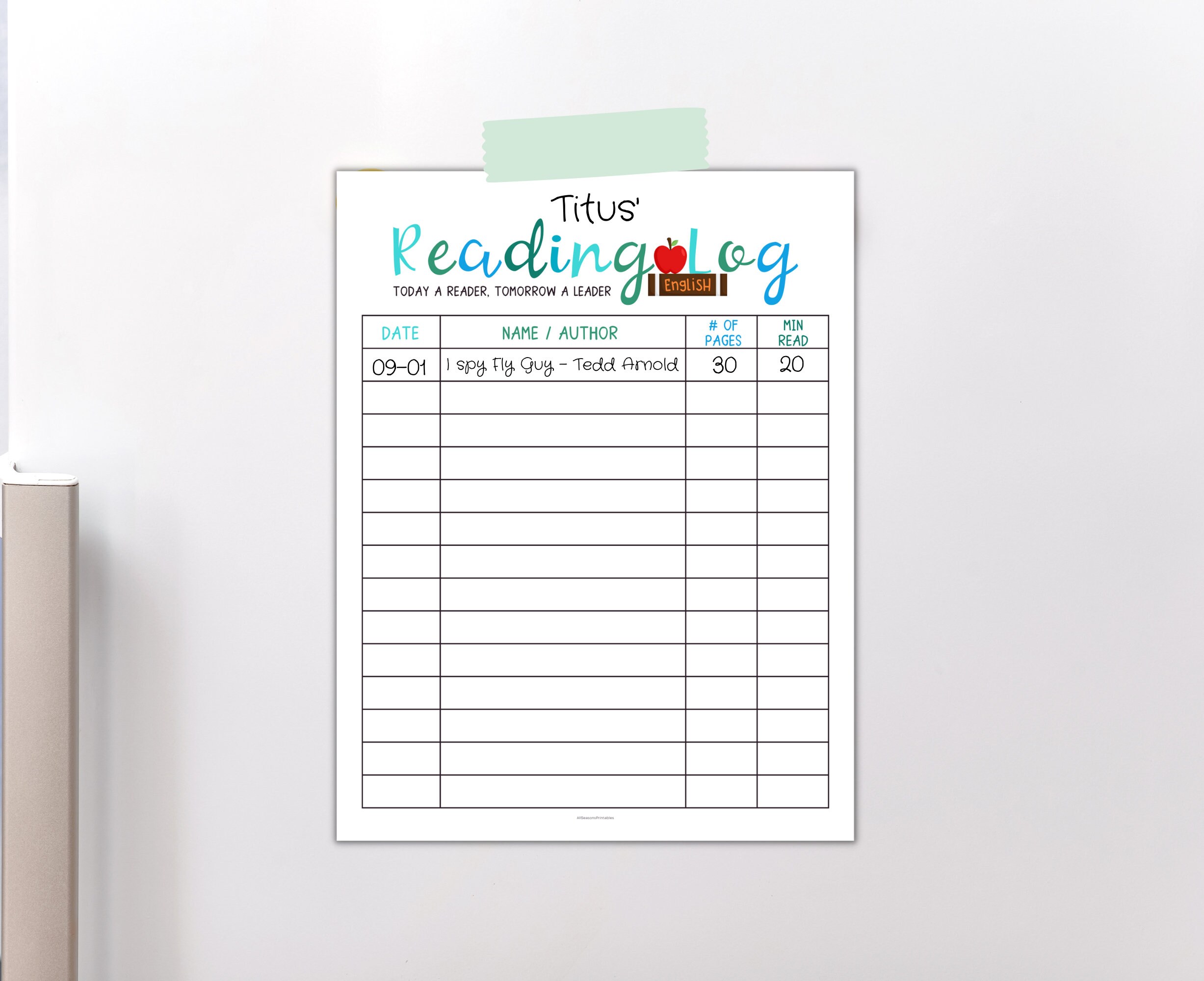 Reading Log for Kids | Reading Log Printable | Book Tracker for Kids ...