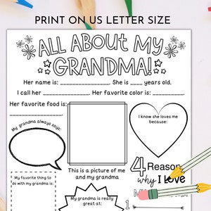 All About My Grandma Questionnaire All About My Nana | Etsy