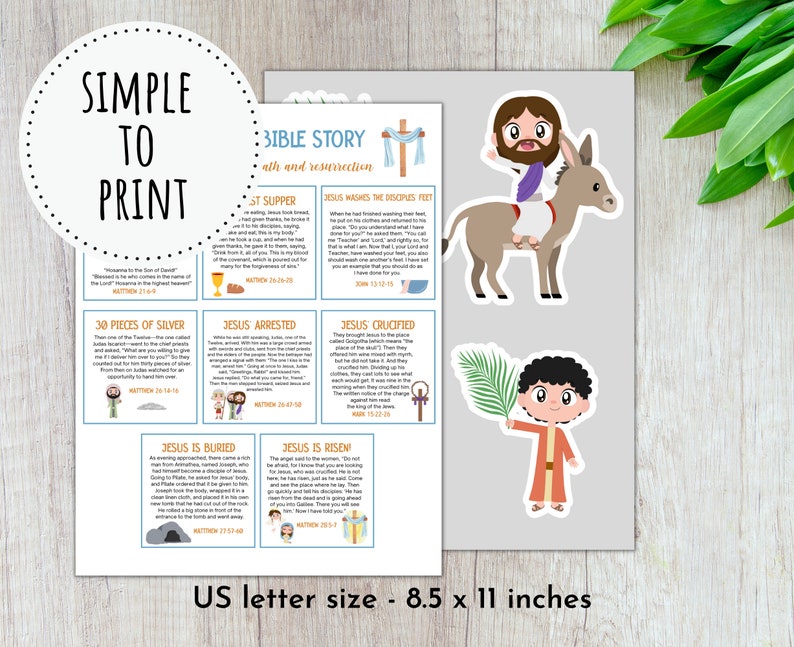 Easter Story Printable Easter Story Activity for - Etsy