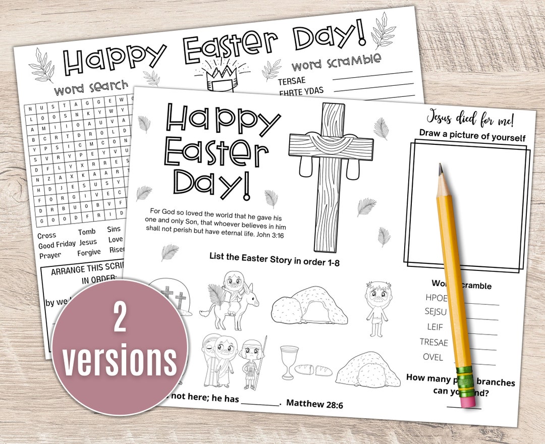 Christian Easter Placemat Activities | Easter Placemat Activity Sheets ...