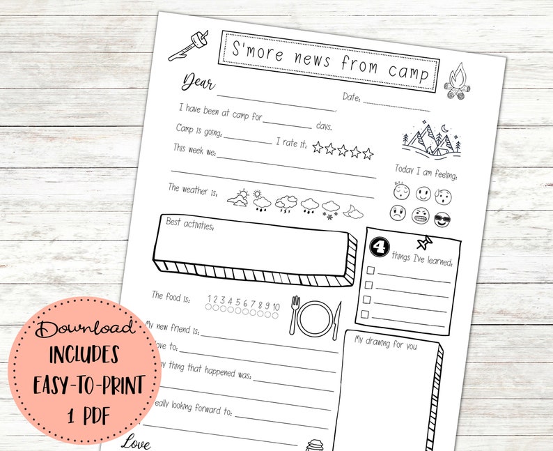 Summer Camp Letter Template, Fill in the Blank Camp Letter, Summer Camp Letter to Parents ...