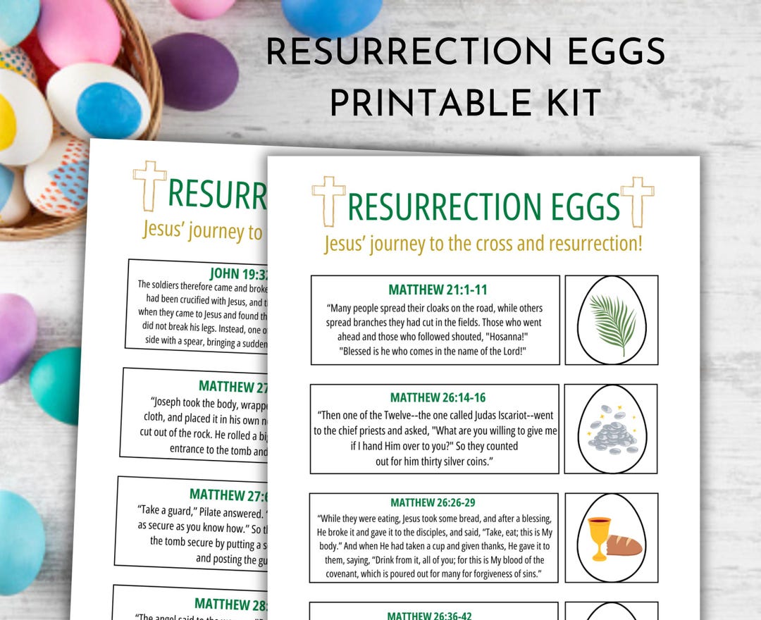 Resurrection Eggs Printable Kit, Resurrection Eggs Story, Christian ...