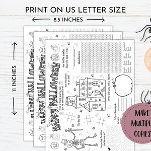 Halloween Activity Placemat | Halloween Coloring Sheet | Halloween ...