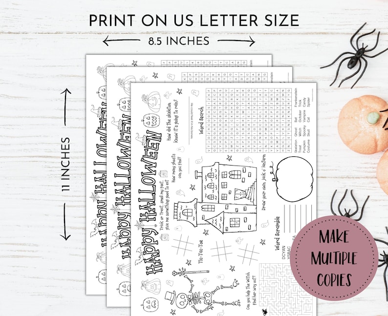 Halloween Activity Placemat | Halloween Coloring Sheet | Halloween ...