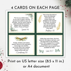 24 Christmas Scripture Cards Printable | Christmas Bible Verse for ...