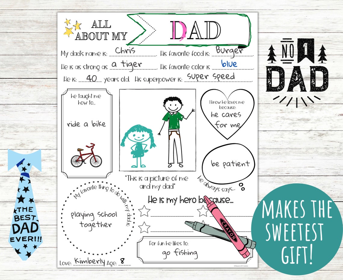 All About My Dad Questionnaire All About My Daddy Printable - Etsy