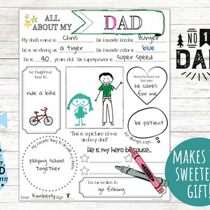 All About My Dad Questionnaire All About My Daddy Printable - Etsy