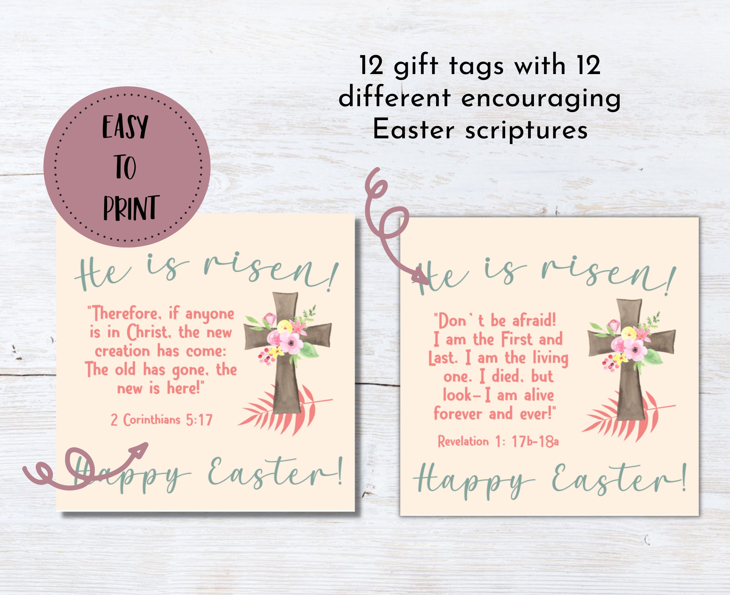 He is Risen Gift Tag | Religious Easter Gift Tag | Christian Easter ...