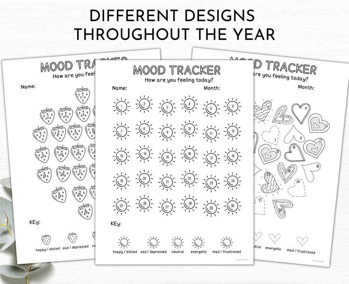Mood Tracker for Kids Daily Mood Tracker for Kids Monthly - Etsy