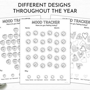 Mood Tracker for Kids | Daily Mood Tracker for Kids | Monthly Mood ...