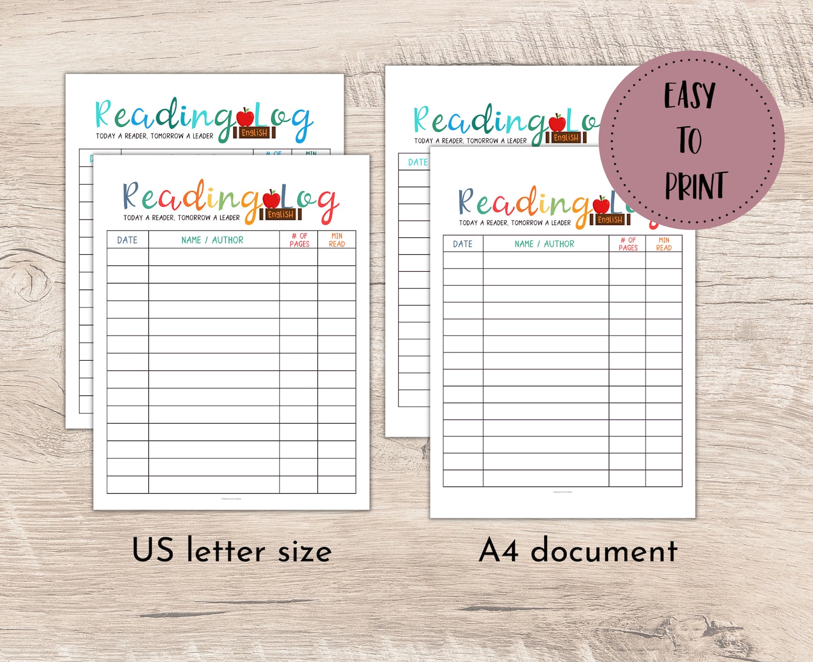Reading Log for Kids Reading Log Printable Book Tracker for Kids ...