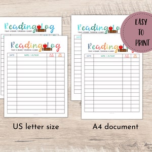 Reading Log for Kids | Reading Log Printable | Book Tracker for Kids ...