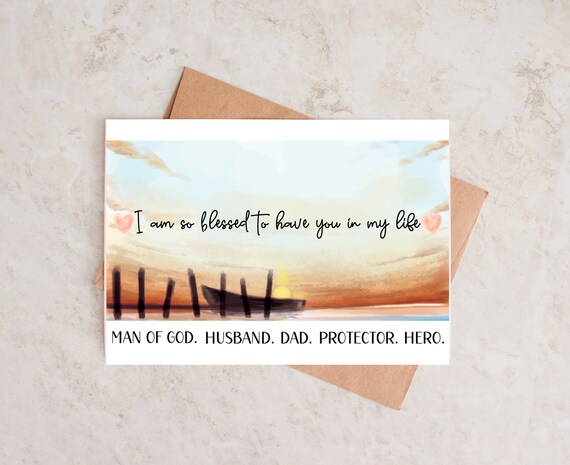 Man of God. Husband. Dad. Protector. Hero Card Christian - Etsy