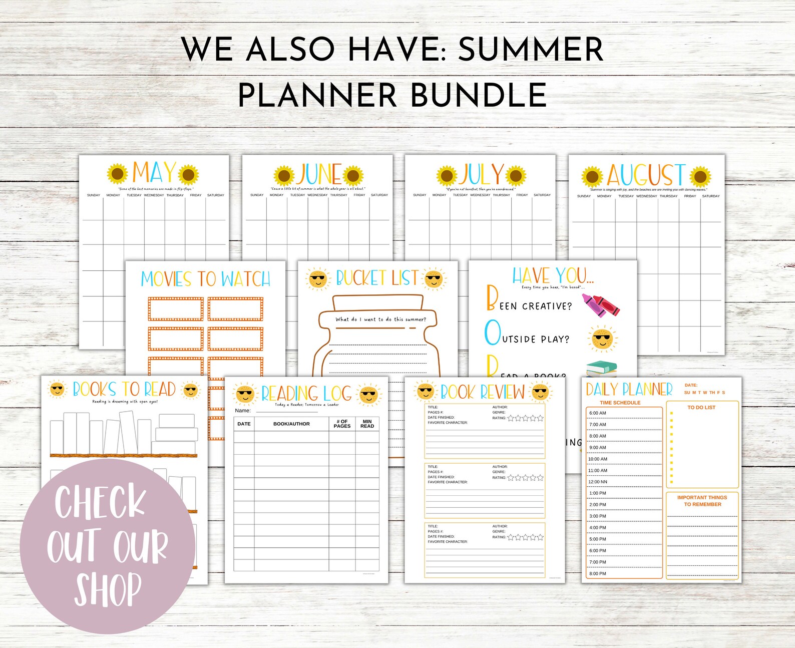 Summer Reading Tracker for Kids Summer Reading Challenge - Etsy