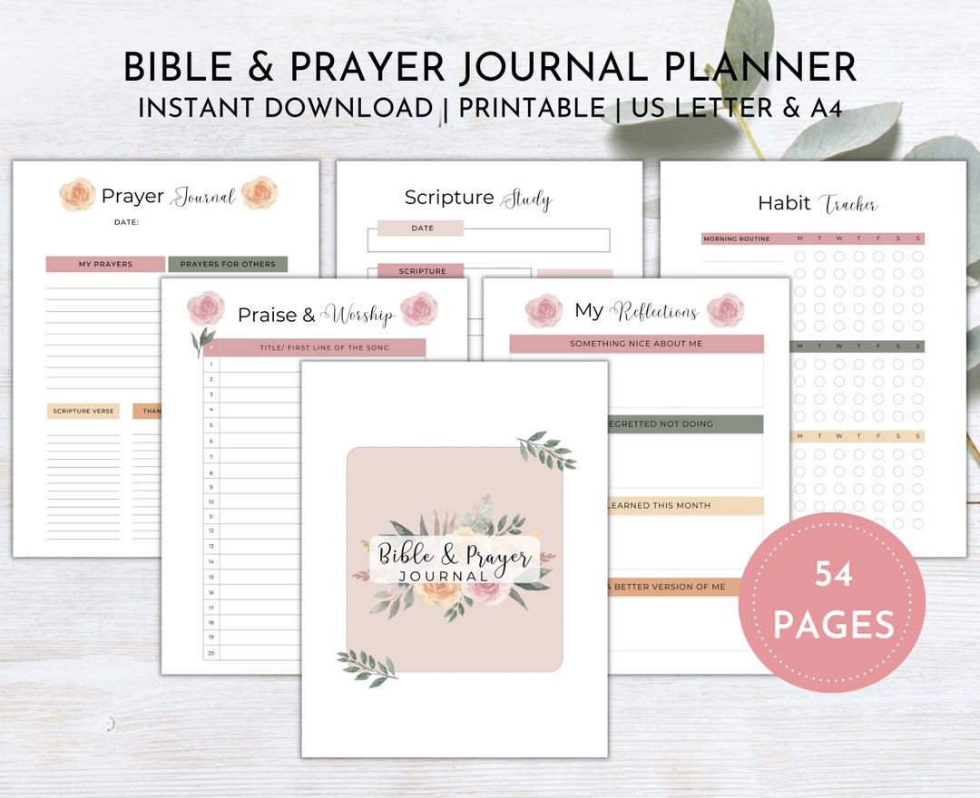 Christian Bible and Prayer Journal Planner Bible Study - Etsy
