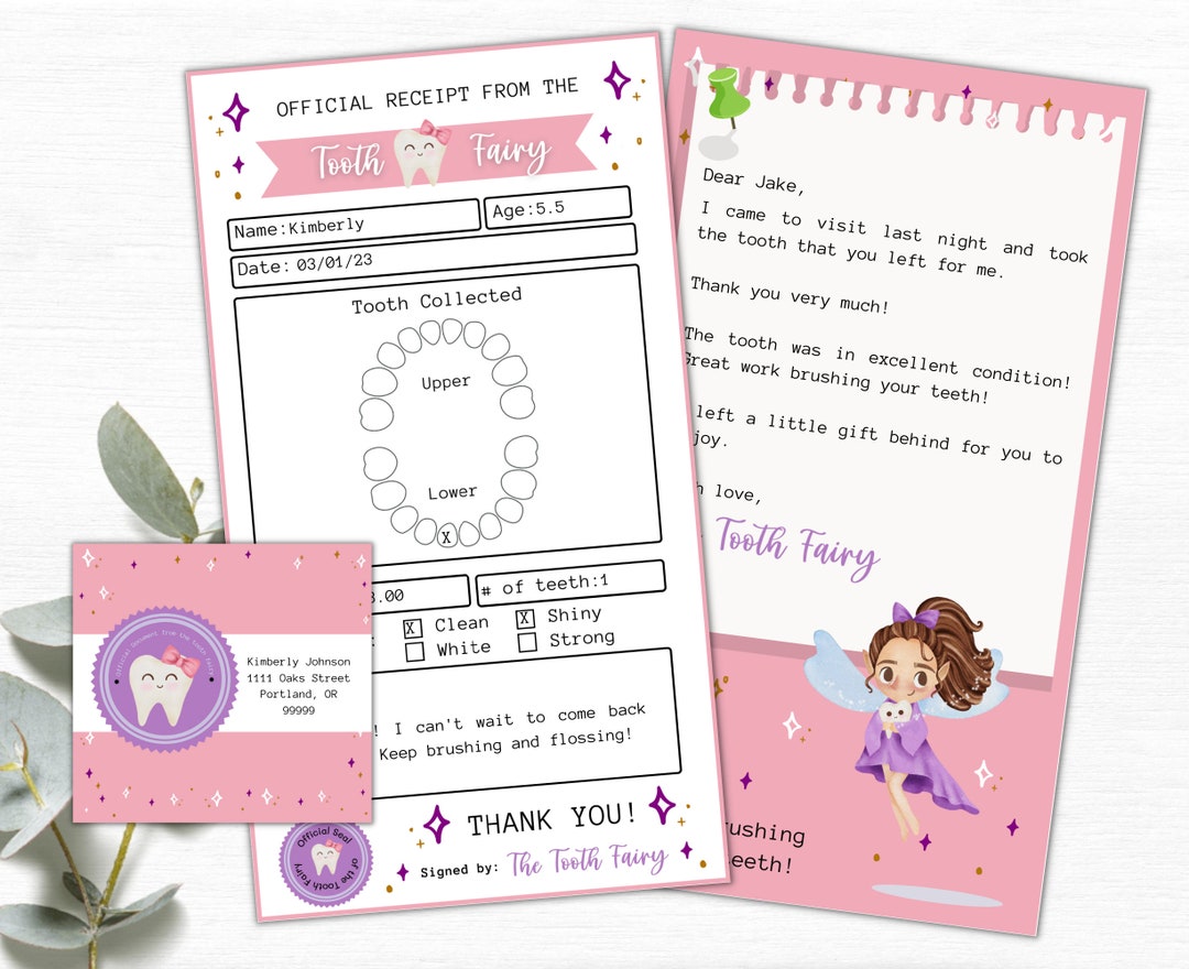 Editable Mini Tooth Fairy Letter | Tooth Fairy Note Printable | Tooth ...