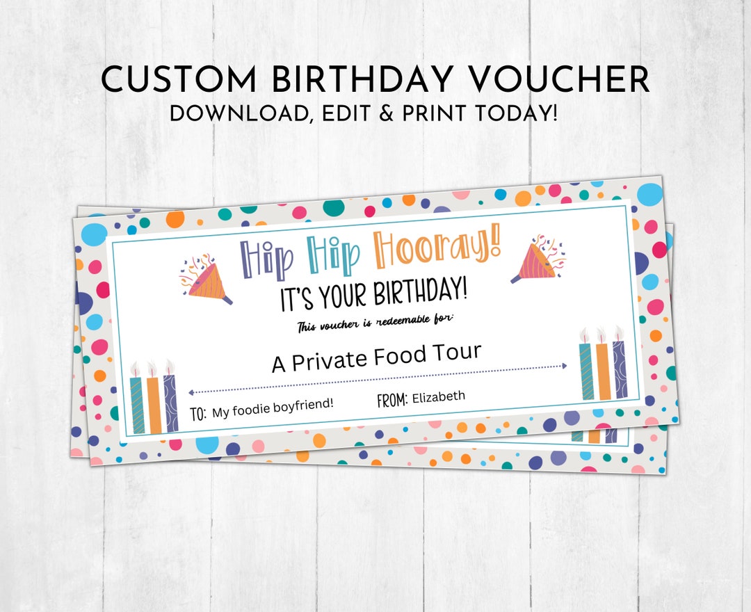 Birthday Voucher Editable | Custom Birthday Voucher | Birthday ...