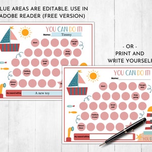 Reward Chart for Kids | Editable Reward Chart at the Sea ...