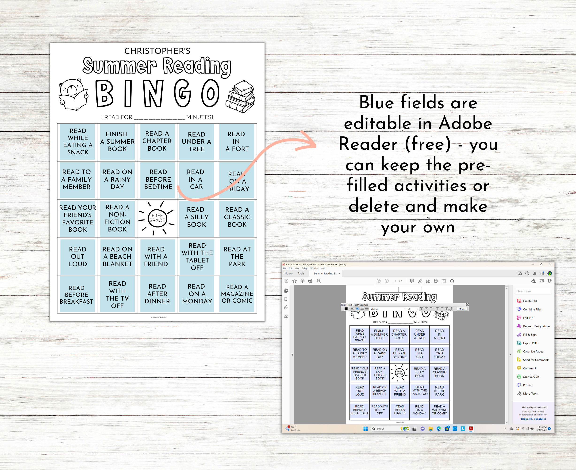 Summer Reading Bingo Challenge Printable | Summer Reading Bingo Sheet ...