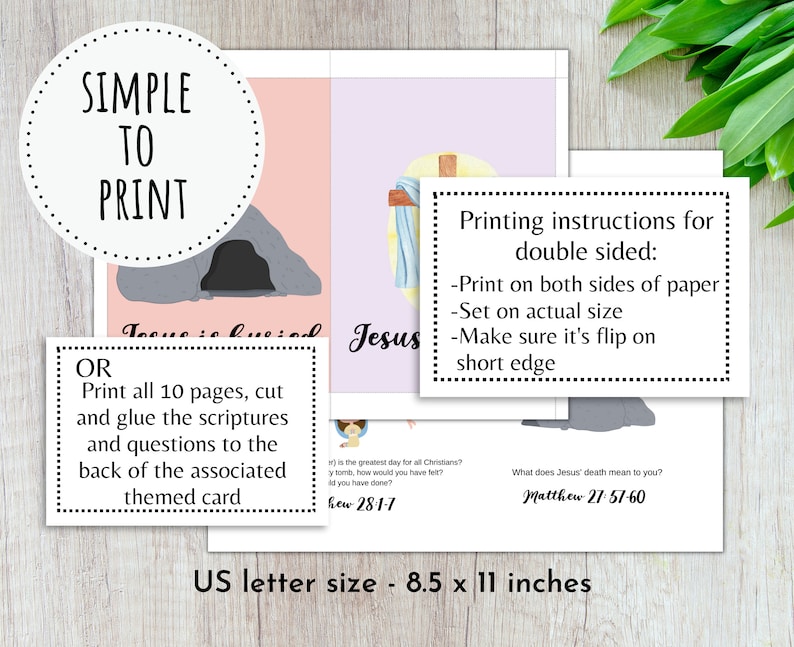 EASTER STORY CARDS Printable | Christian Easter Cards | Holy Week ...